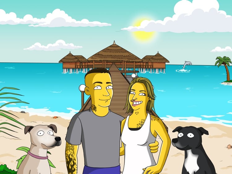 A family or individual challenge in the Simpsons style. | Upwork