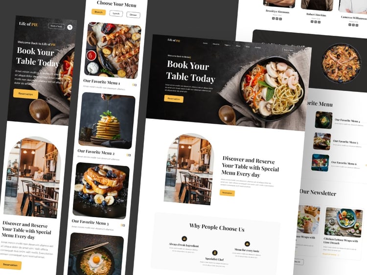 Restaurant Website Template Built in Figma | Upwork