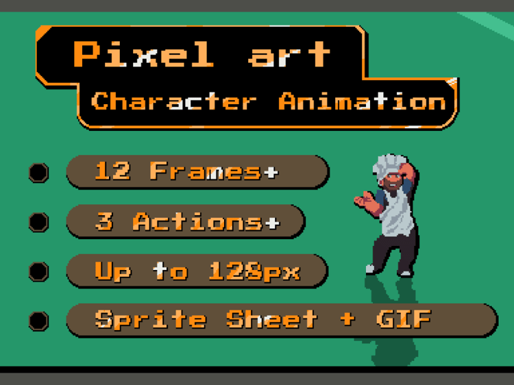 Pixel Art character animation for your game | Upwork