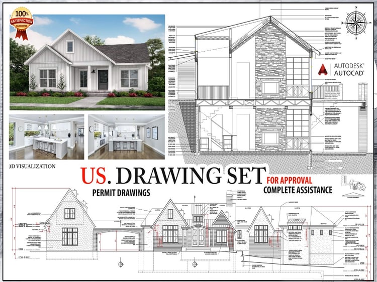 2D floor plans, elevations, construction drawings set | Upwork