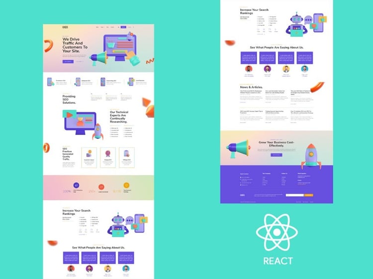 Awesome, fantastic, spa, User Interface, page creation,build website react | Upwork