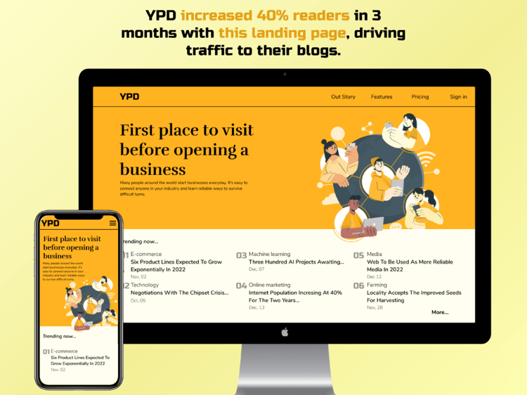 Two website mock-ups for professional landing page / web page / sales ...