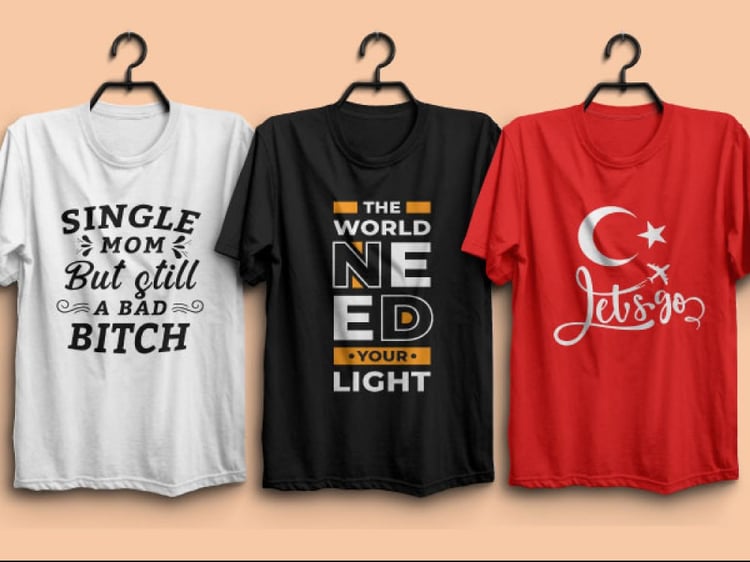 Custom typography and minimal t-shirt design with mockup | Upwork