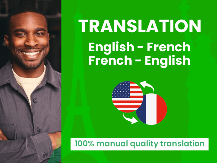 A manual translation from English to French or from French to English ...