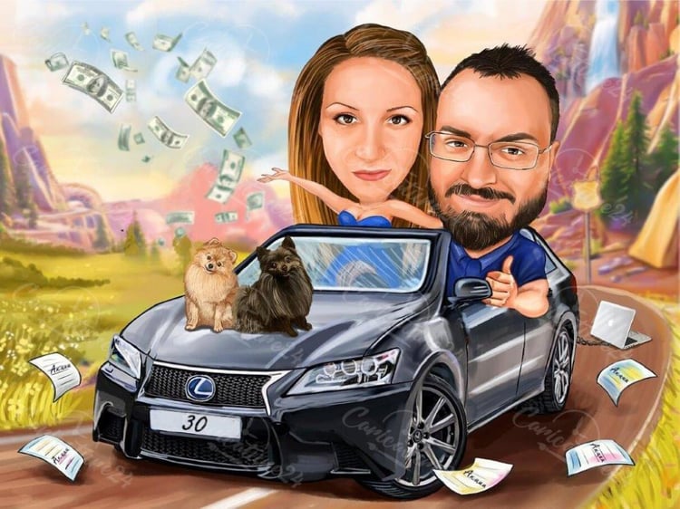 A hand-drawn personalized caricature drawing! | Upwork