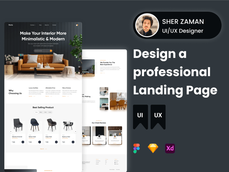 Professional and modern landing page UI/UX design | Upwork