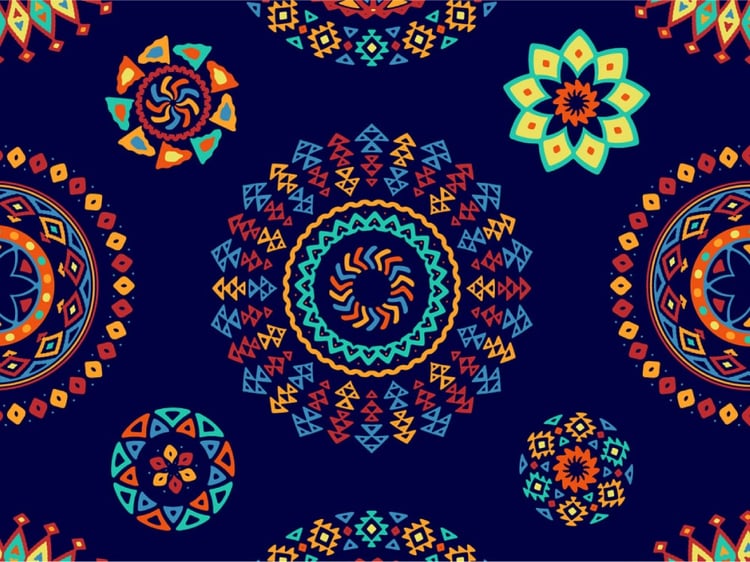 Vector tracing of textile fabric fashion geometric floral abstract ...