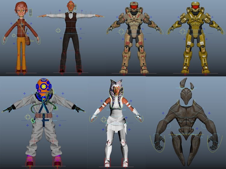 3D rig character in maya for unreal, unity, games, animation or mocap | Upwork