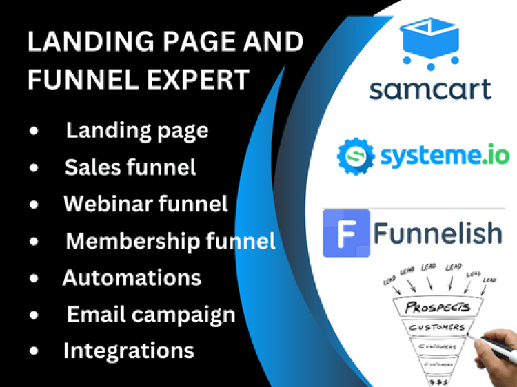 Landing page, sales funnel, website on Systeme.io, Samcart, or ...