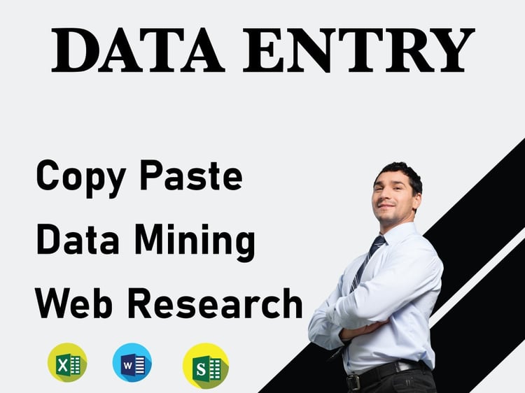 Data Entry, web research, typing, copy paste, data mining or web scraping | Upwork