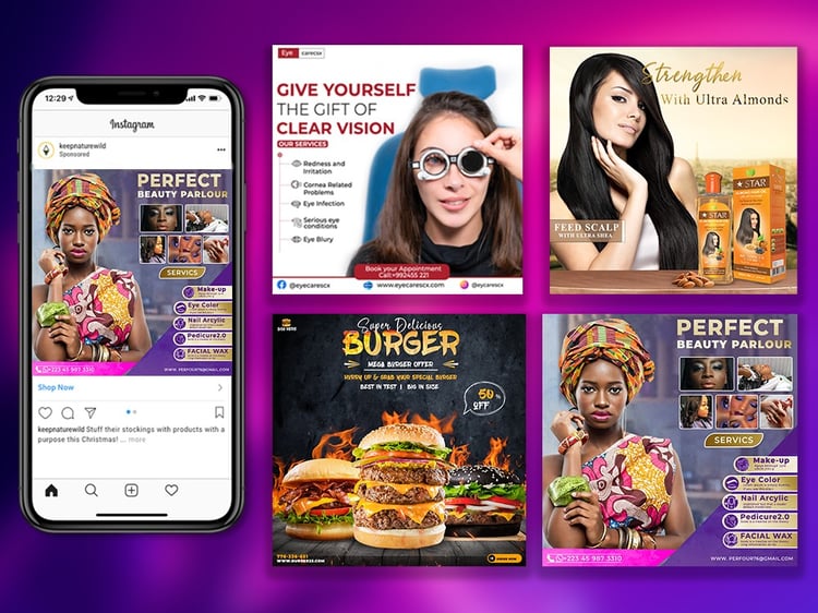 Social media post, instagram post, facebook post ads banner ads, fb ads ...